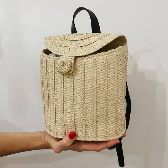 a new day | Bags | Light Natural Straw Leather Backpack | Poshmark